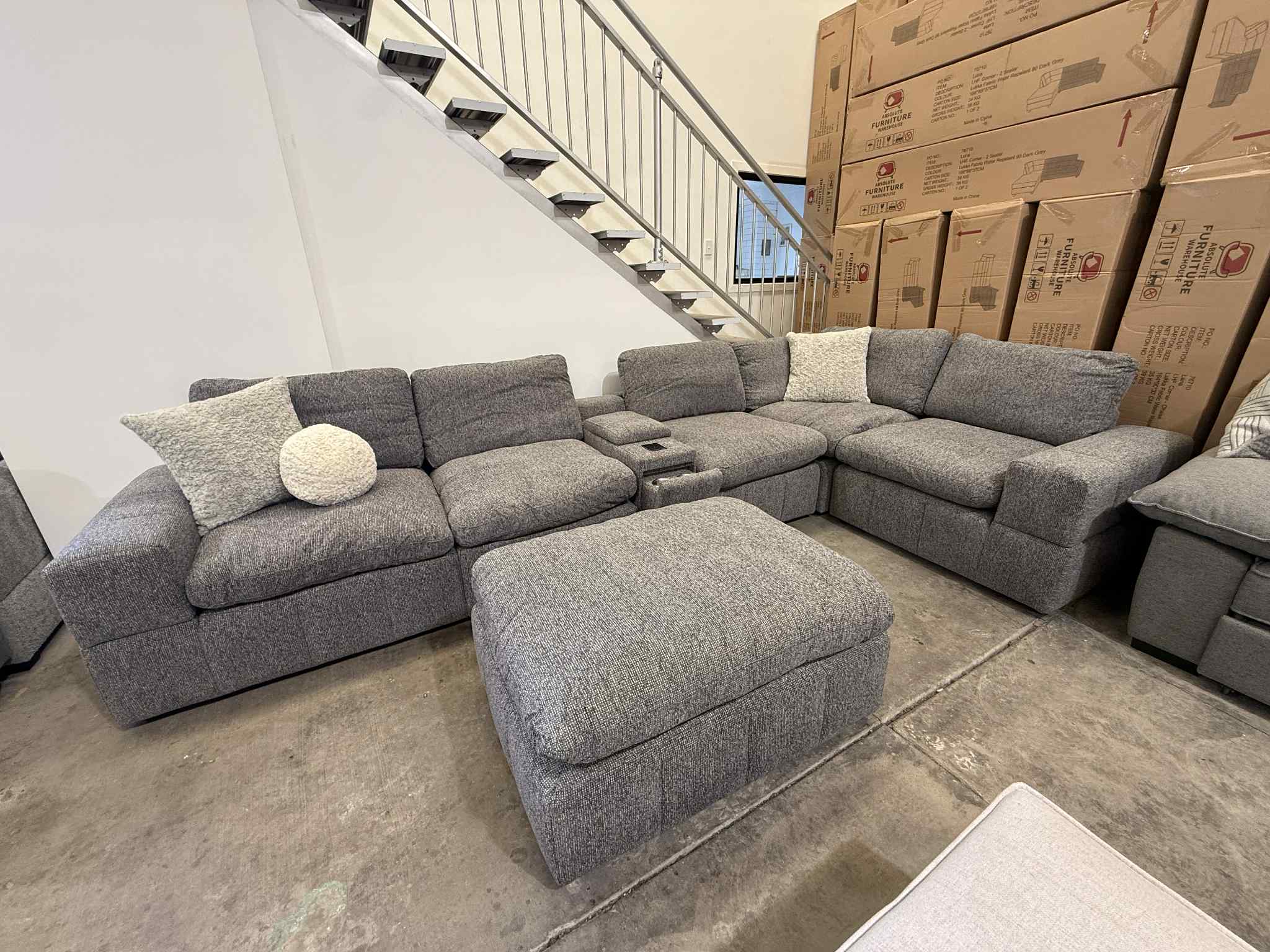 Emerson Cloud Modular Lounge with Ottoman – Absolute Furniture Warehouse