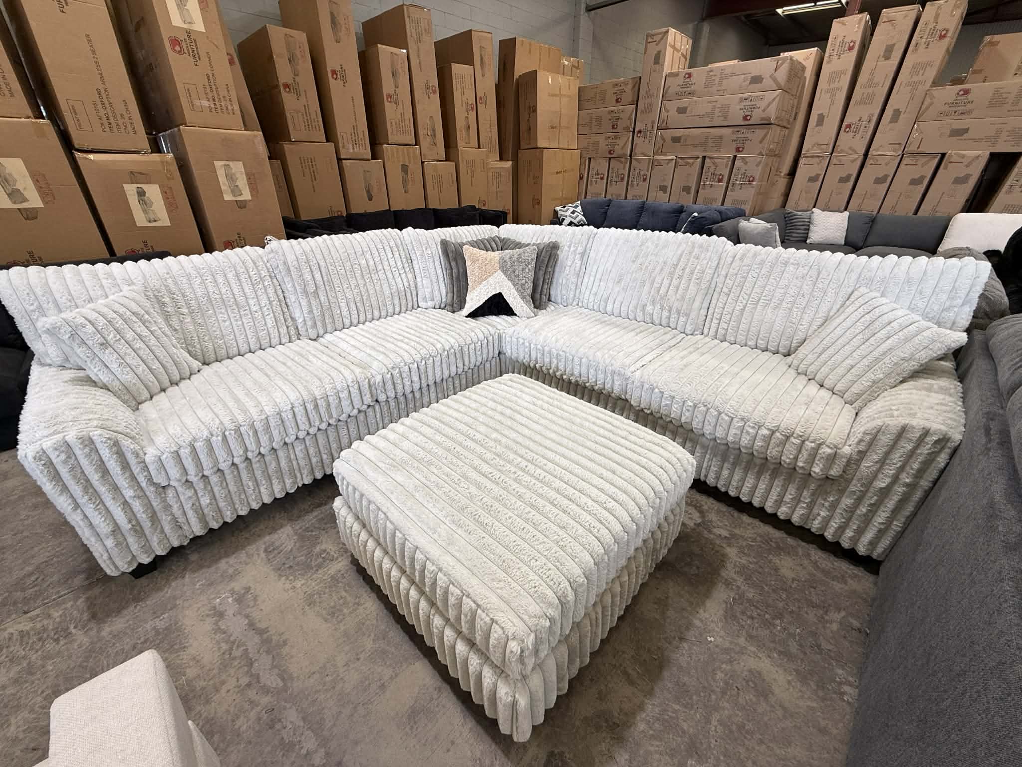 Oversized Corner Lounge with Ottoman | Warehouse Direct – Absolute ...